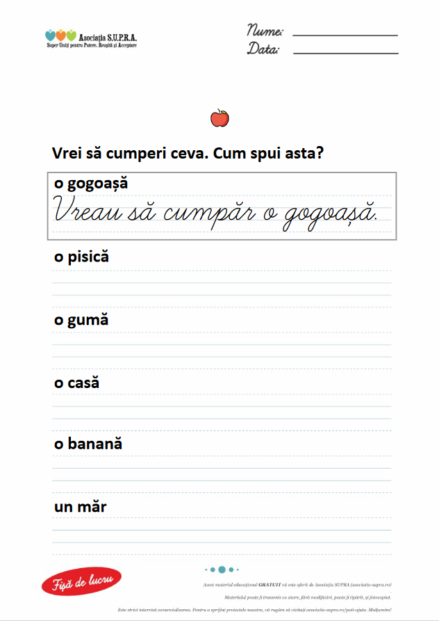 Fișe exerciții - Asociația Supra